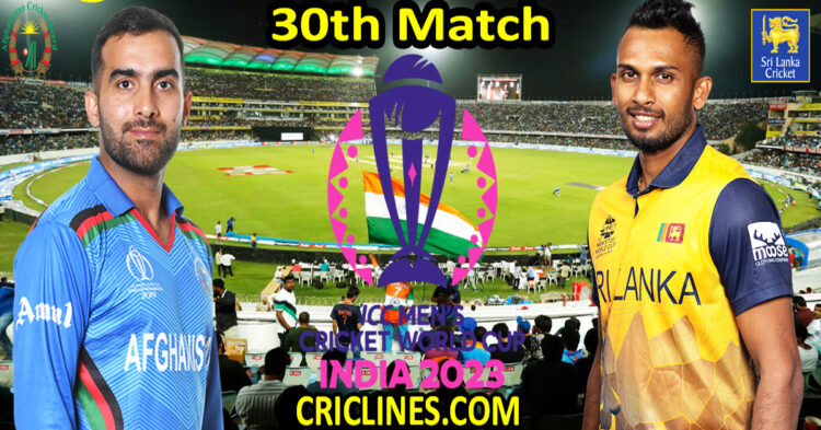 Today Match Prediction-Afghanistan vs Sri Lanka-ODI Cricket World Cup 2023-30th Match-Who Will Win