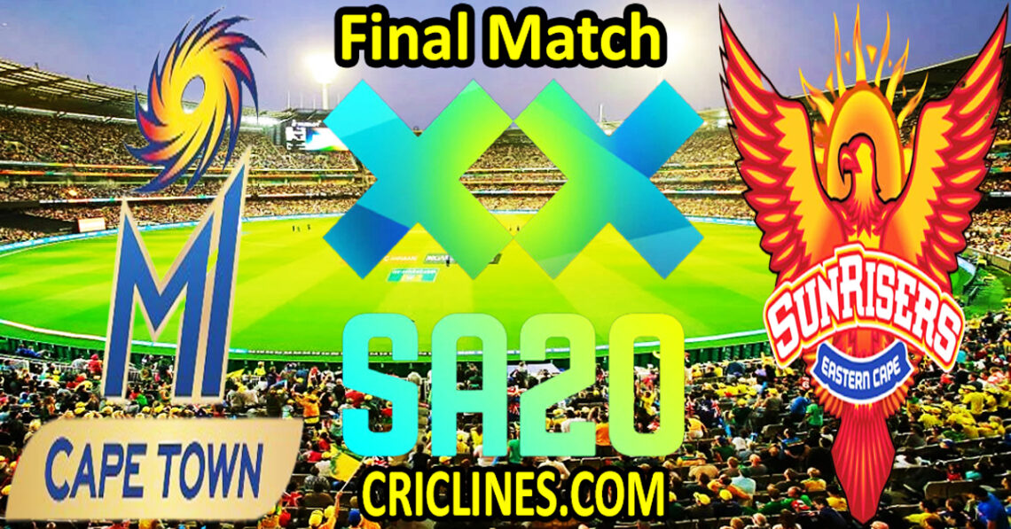 Today Match Prediction-MICT vs SEC-SA20 T20 2025-Dream11-Final Match-Who Will Win