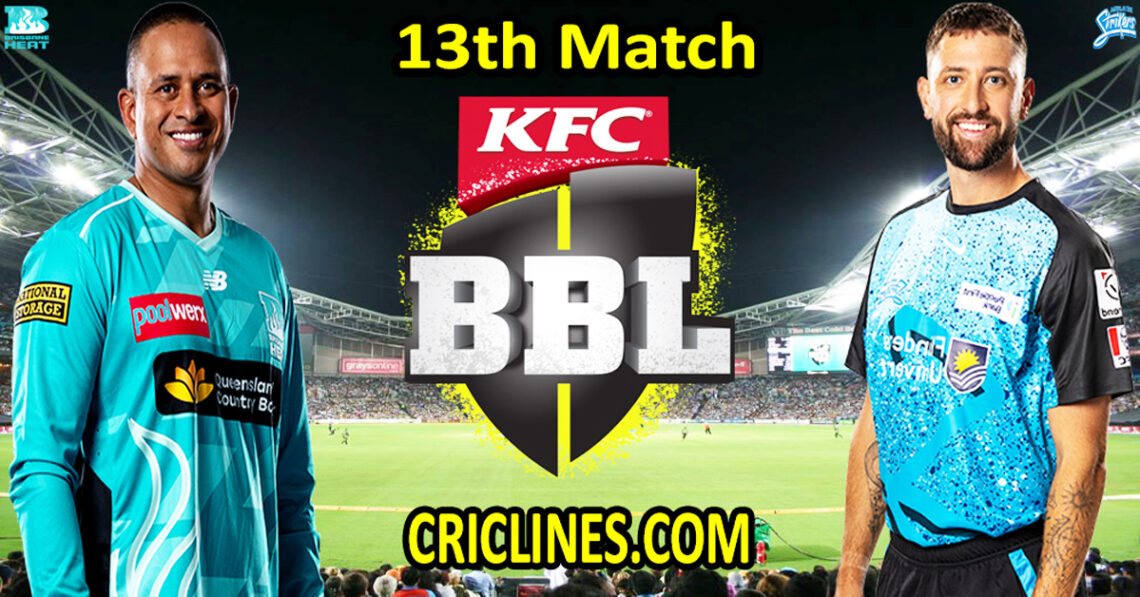 BBH vs ADS-Today Match Prediction-Dream11-BBL T20 2025-26-13th Match ...