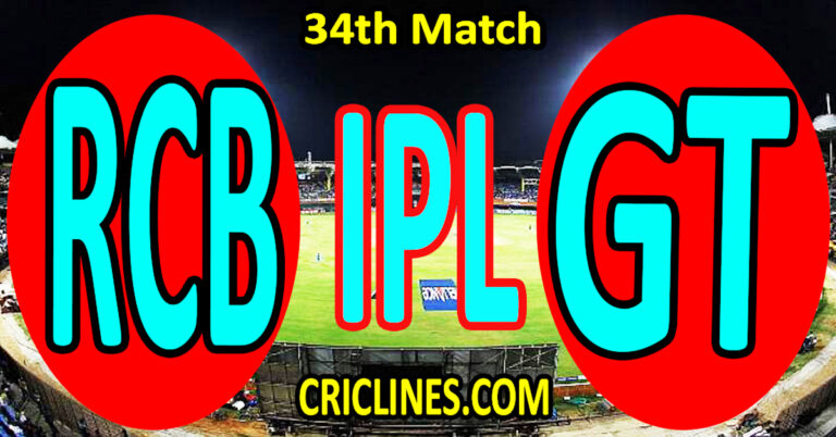 RCB vs GT-Today Match Prediction-IPL Match Today 2026-34th Match-Venue ...